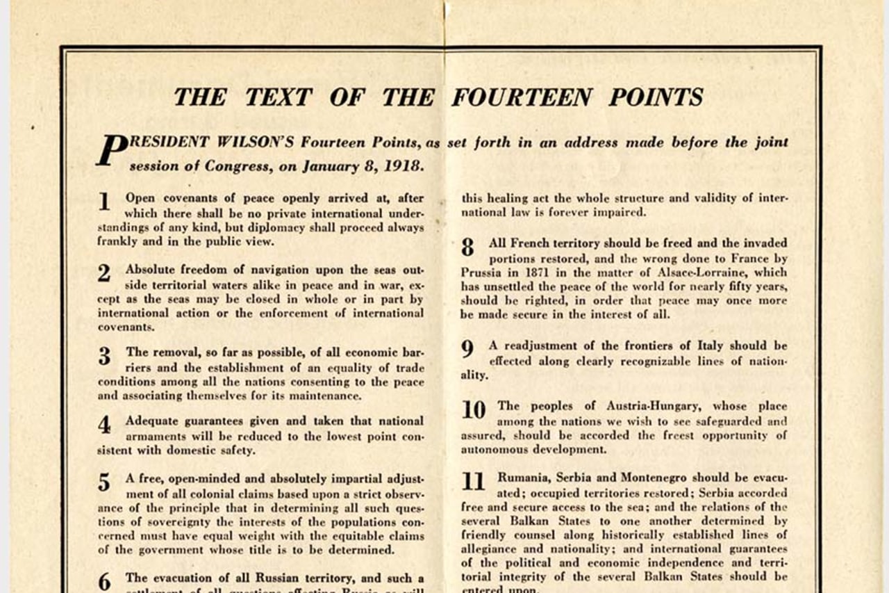 Wilson’s Fourteen Points Set a New Vision for World Peace | Council on ...