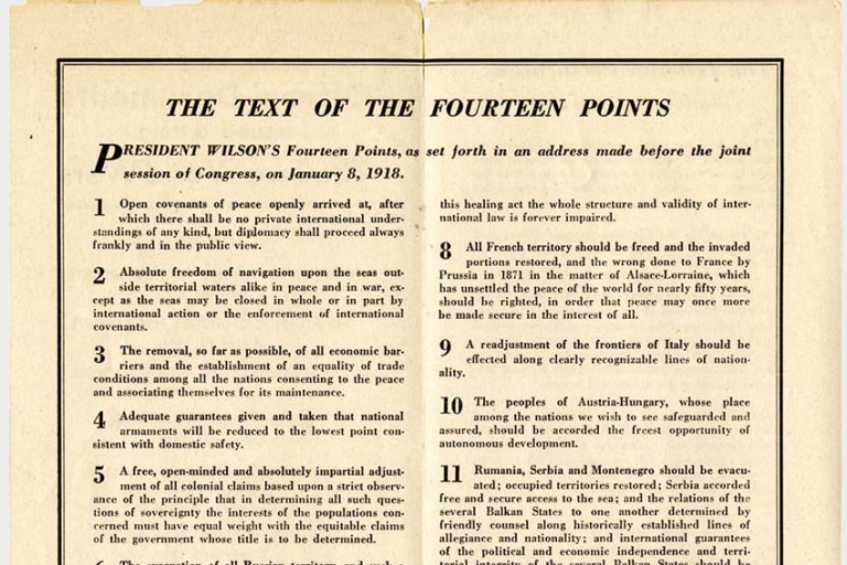 Wilson’s Fourteen Points Set a New Vision for World Peace | Council on ...